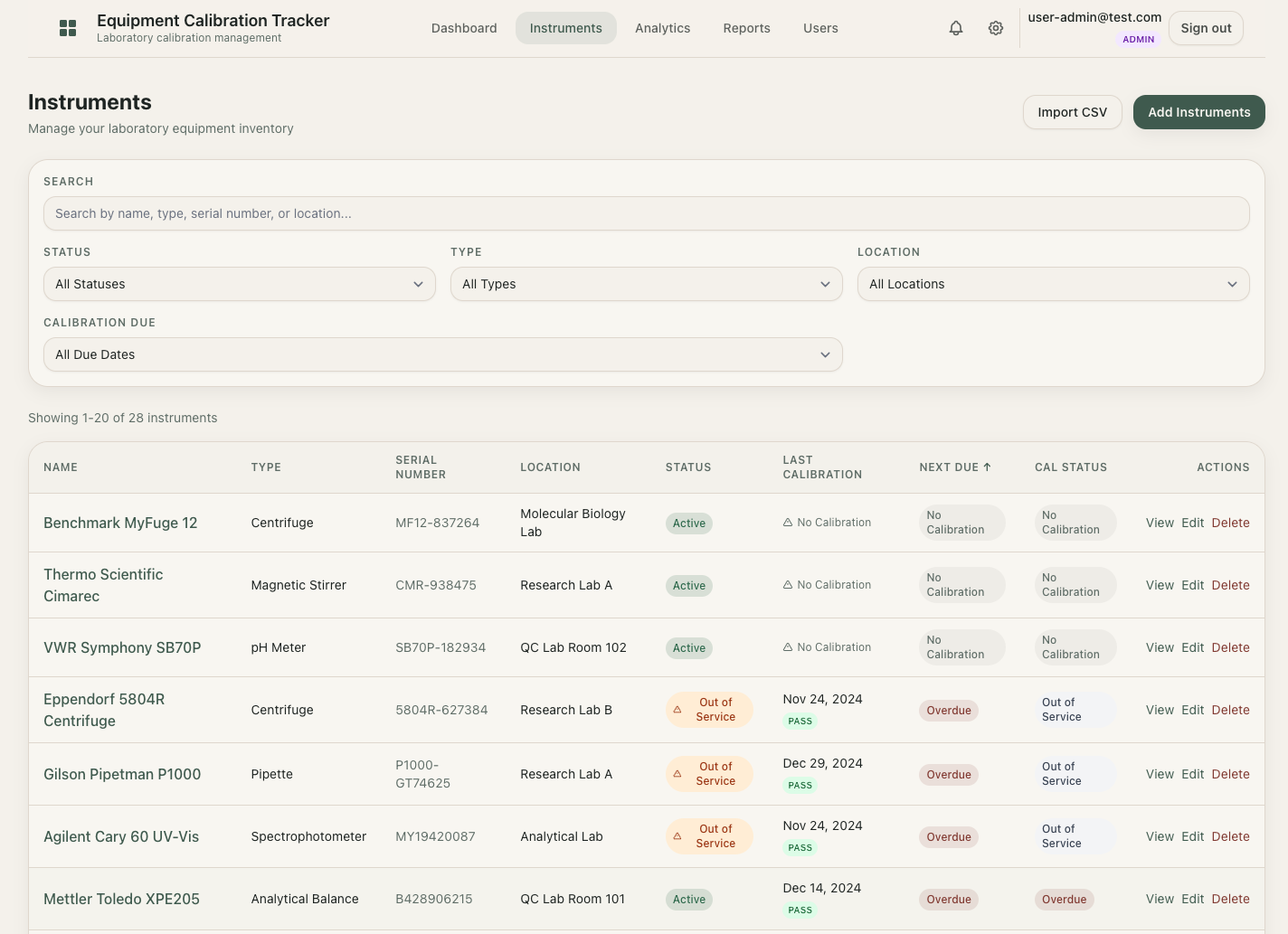 LabCalibrate.com - Calibration Tracking for Small Labs